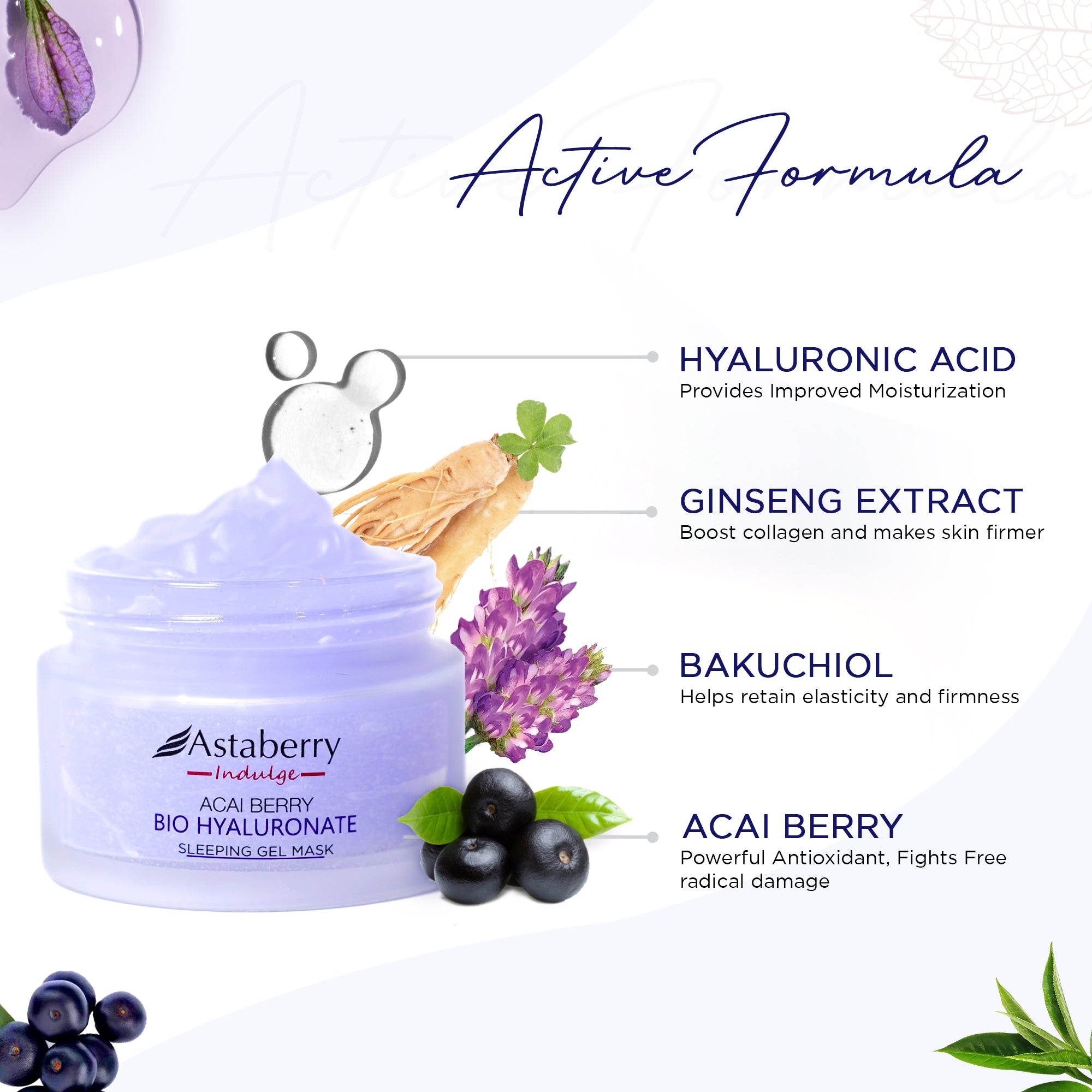 Acai Berry Sleeping Gel Mask For Dull skin And Pigmentation – Astaberry