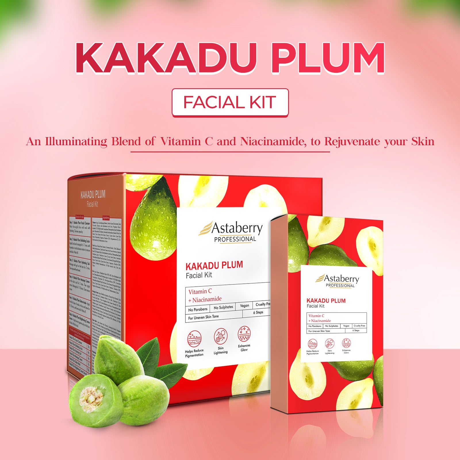 Professional Kakadu Plum Facial kit | 6 Steps 12 facial kit Set – Astaberry