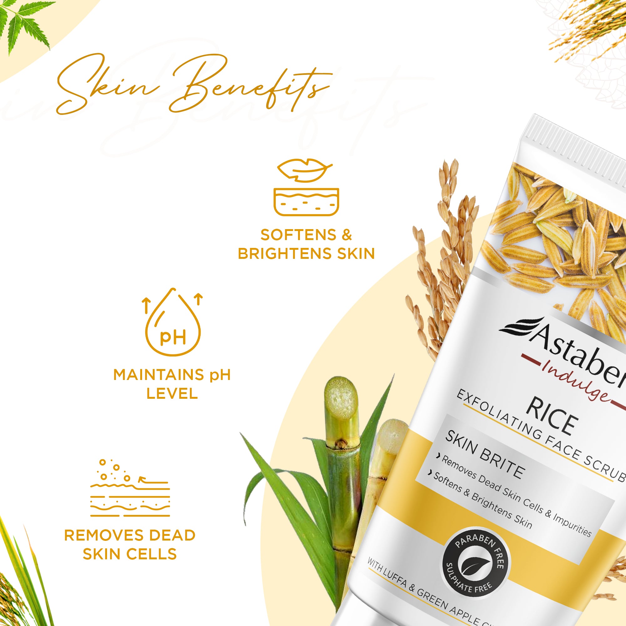 Rice Exfoliating Face Scrub with Rice and Sugar Cane Extract – Astaberry