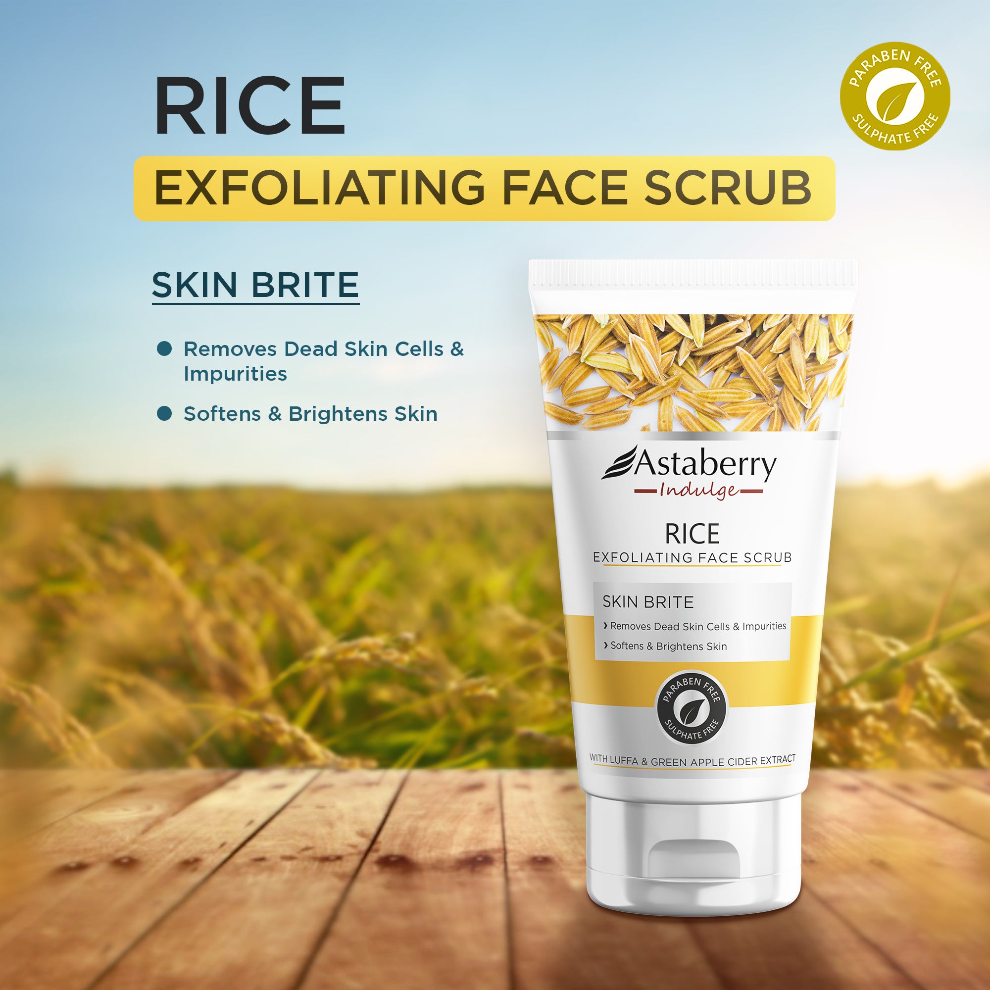 Rice Exfoliating Face Scrub with Rice and Sugar Cane Extract – Astaberry