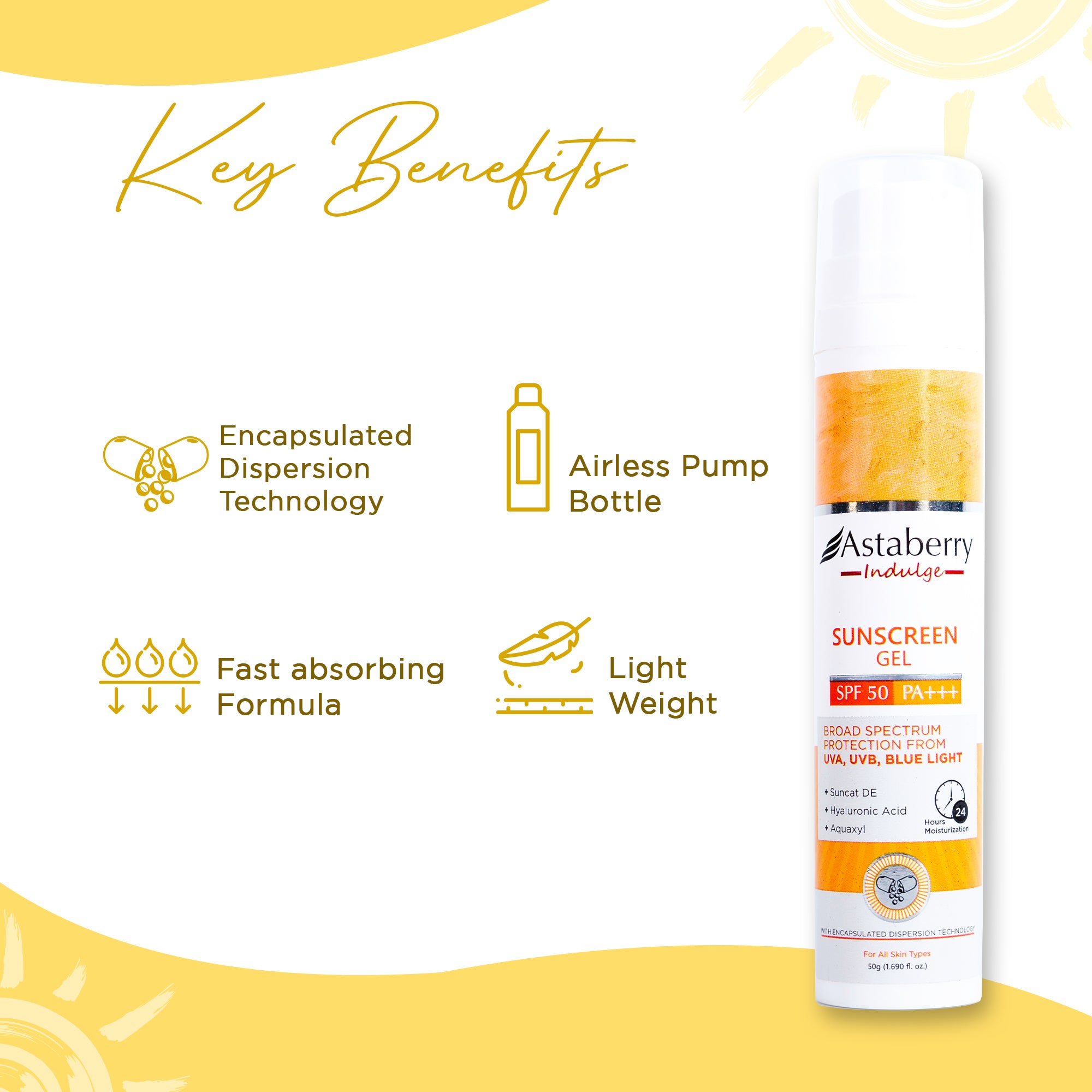 Gel Based Sunscreen SPF 50 | Best Sunscreen For All Skin Types – Astaberry