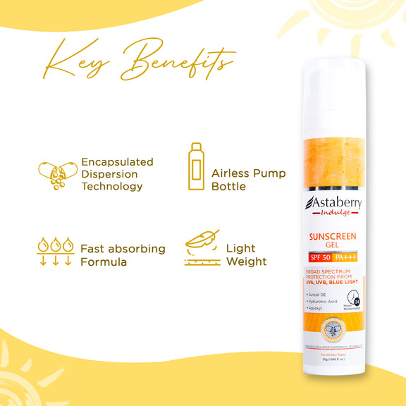 Gel Based Sunscreen SPF 50 | Best Sunscreen For All Skin Types – Astaberry
